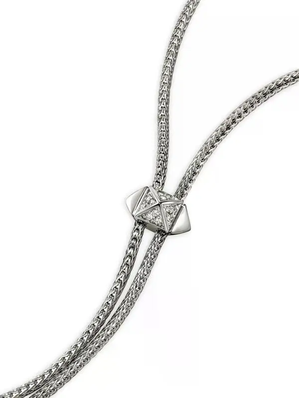 John Hardy Diamond And Sterling Lariat Necklace - Silver