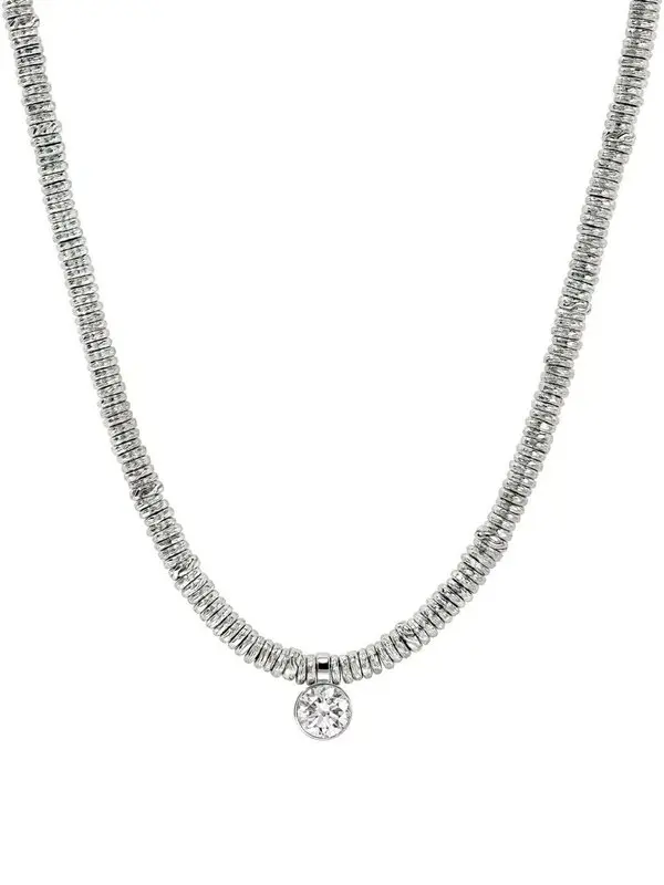 John Hardy Sterling Diamond Heishi Necklace - Silver