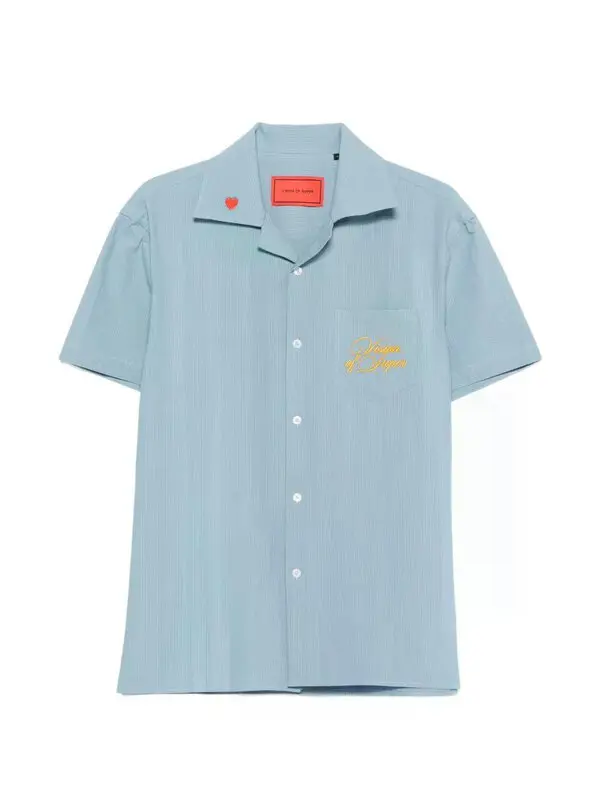 VISION OF SUPER Logo-embroidered Shirt - Blue