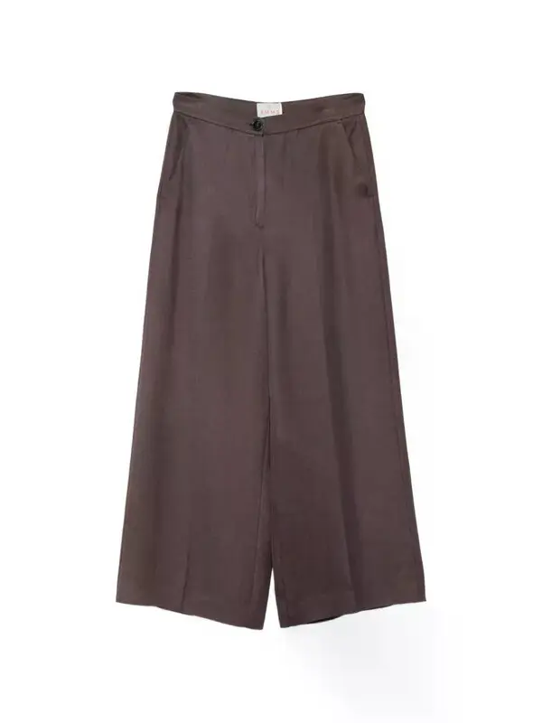 Marella Pressed-crease Trousers - Brown