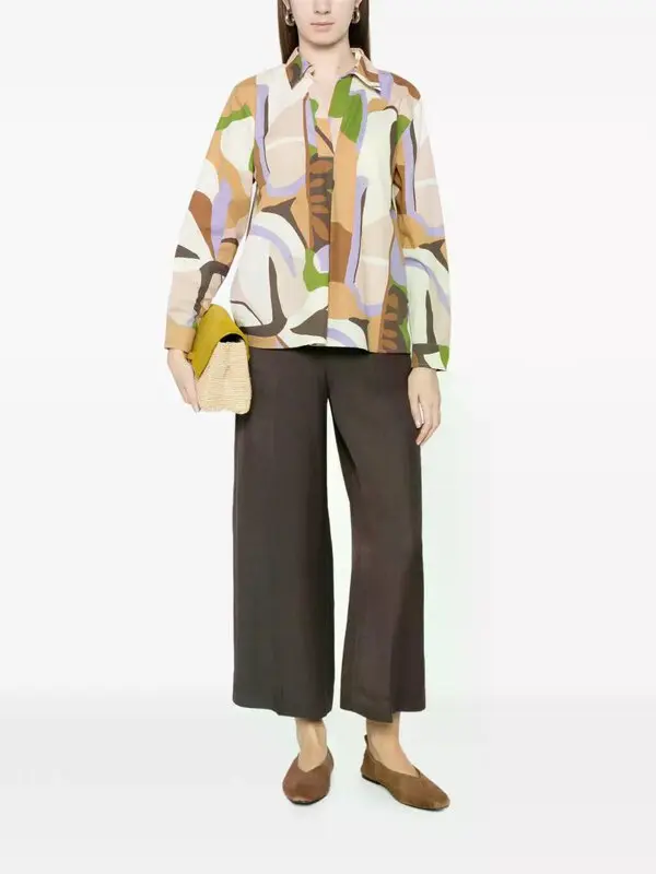 Marella Pressed-crease Trousers - Brown