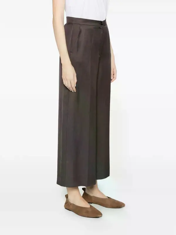 Marella Pressed-crease Trousers - Brown