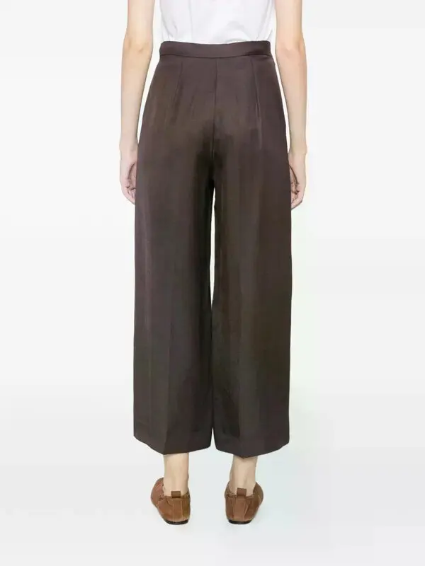 Marella Pressed-crease Trousers - Brown