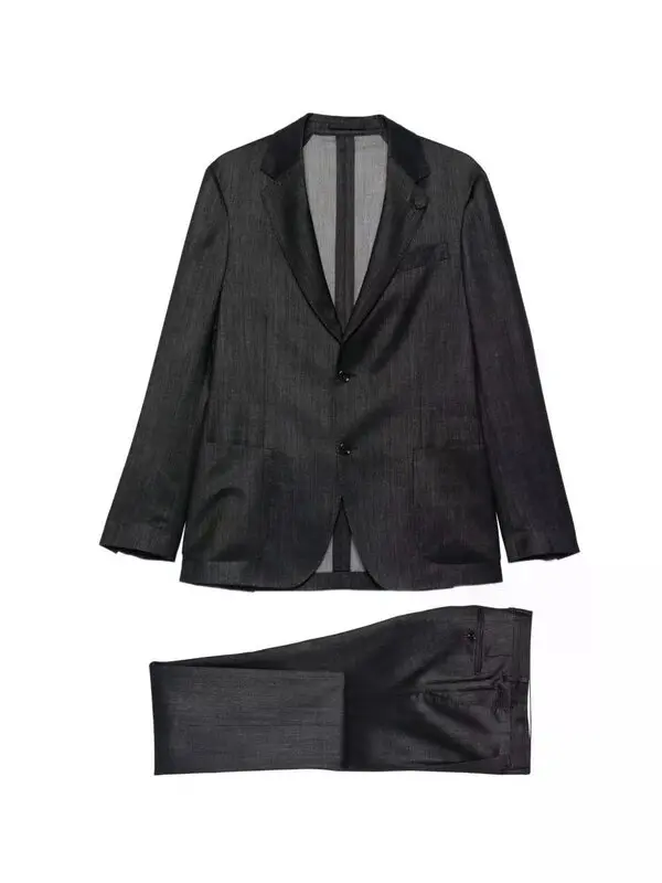 LARDINI Flower-pin Suit - Black
