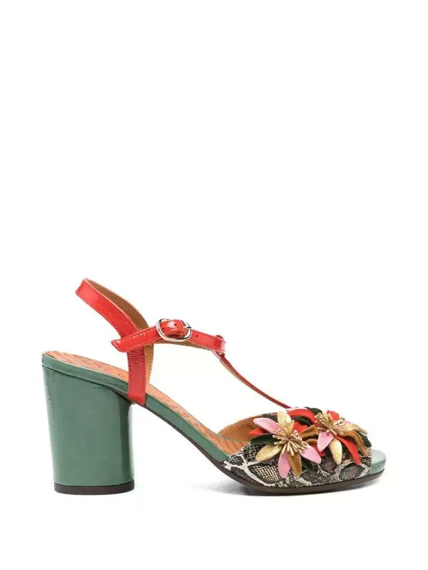 Chie Mihara Uliva Floral Snake-effect Leather Sandals