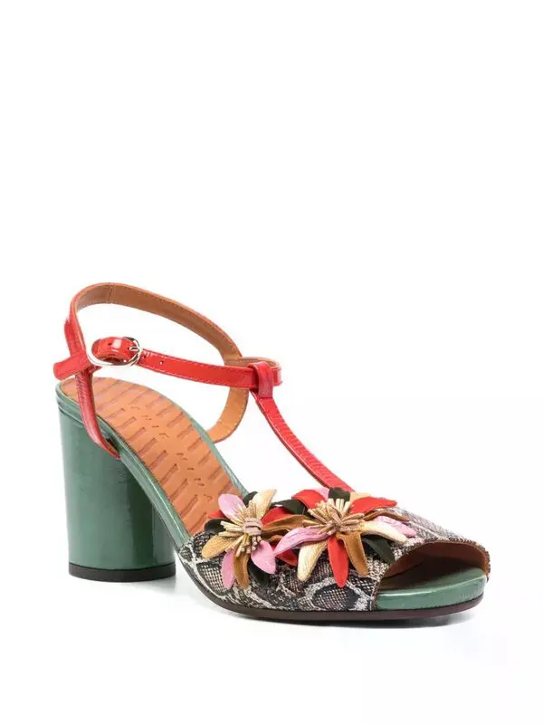 Chie Mihara Uliva Floral Snake-effect Leather Sandals