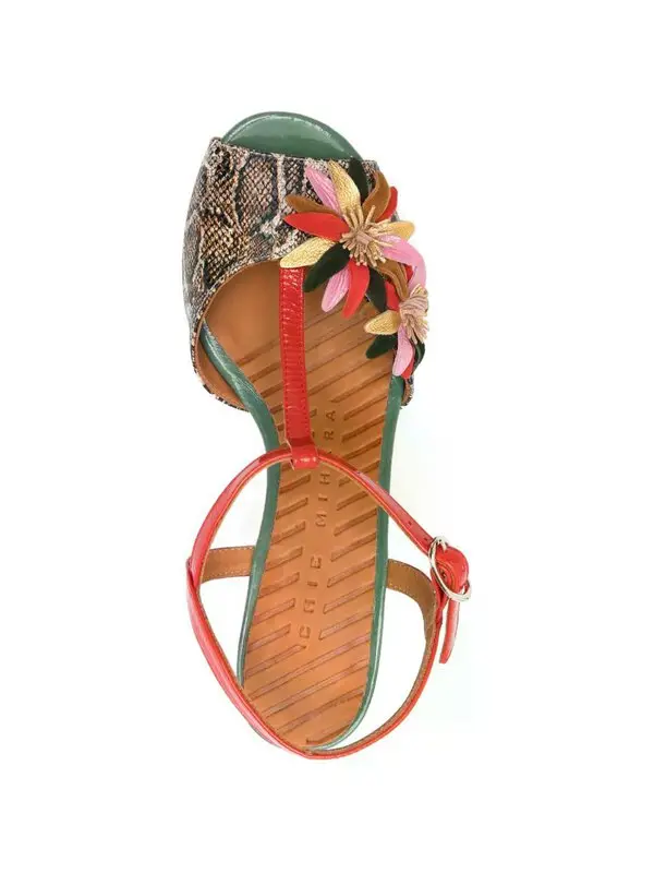 Chie Mihara Uliva Floral Snake-effect Leather Sandals
