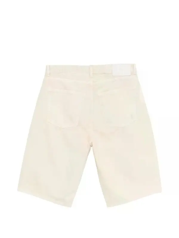 ICON DENIM LOS ANGELES Logo-patch Denim Shorts - Neutrals