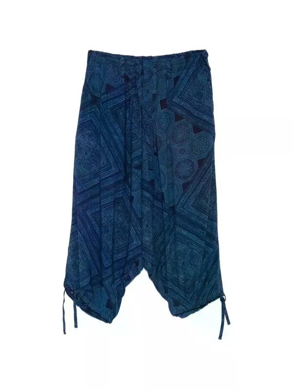 Yohji Yamamoto Tie-fastening Trousers - Blue