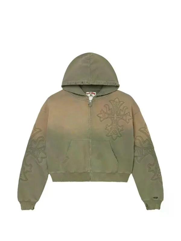 VALE FOREVER Carver Cross Zip Hoodie - Green