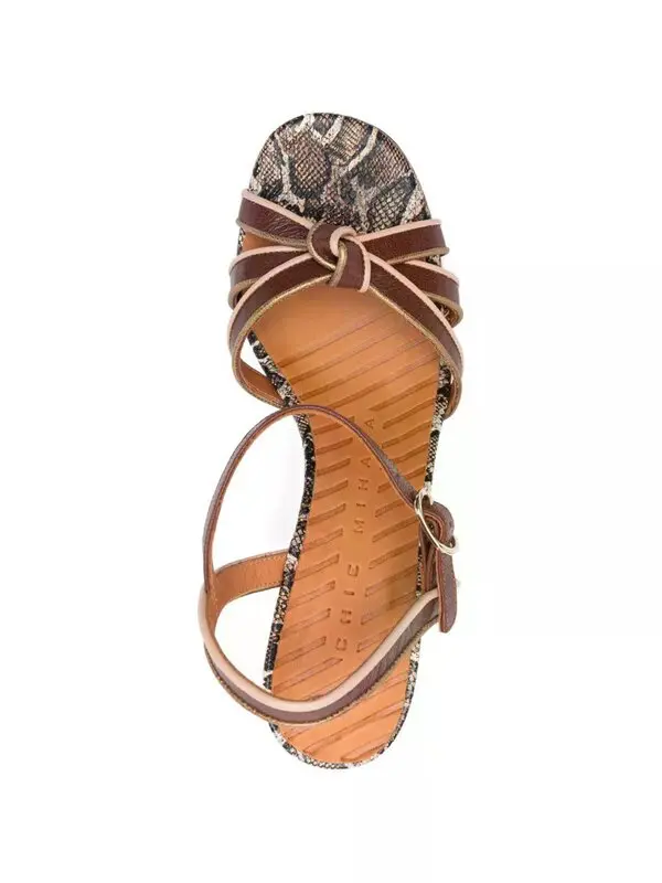 Chie Mihara Ballah Knotted Leather Sandals - Brown