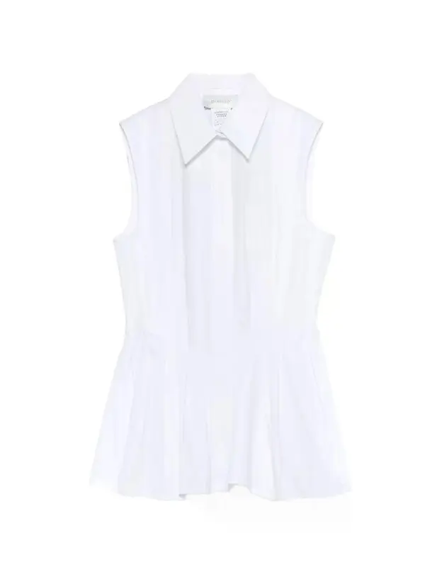 Sportmax Pleated Sleeveless Shirt - White