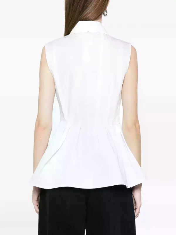 Sportmax Pleated Sleeveless Shirt - White