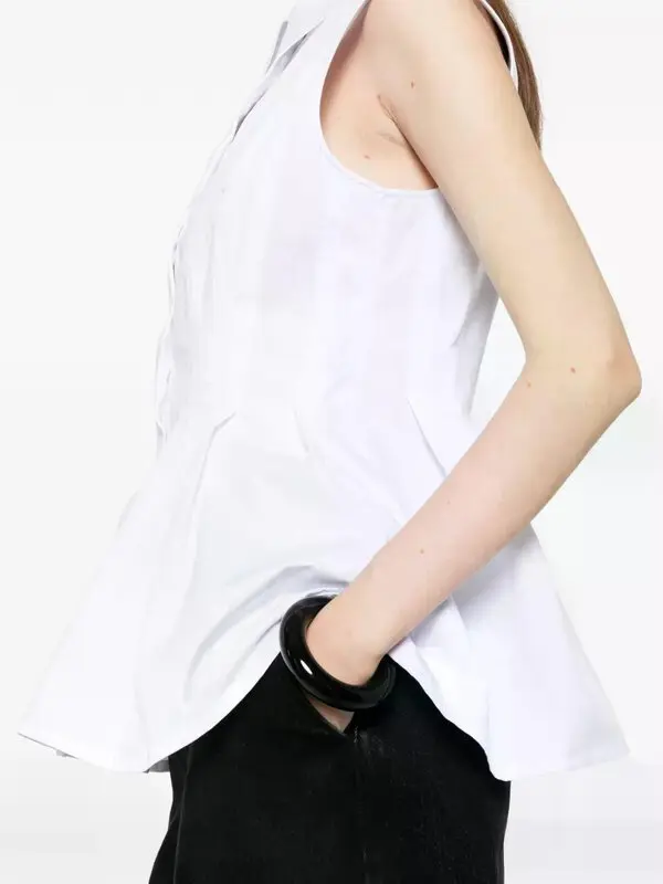 Sportmax Pleated Sleeveless Shirt - White