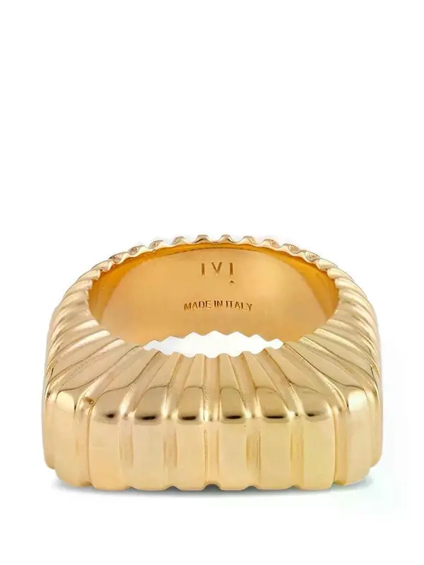 IVI Gaia Ribbed Signet Ring - Gold