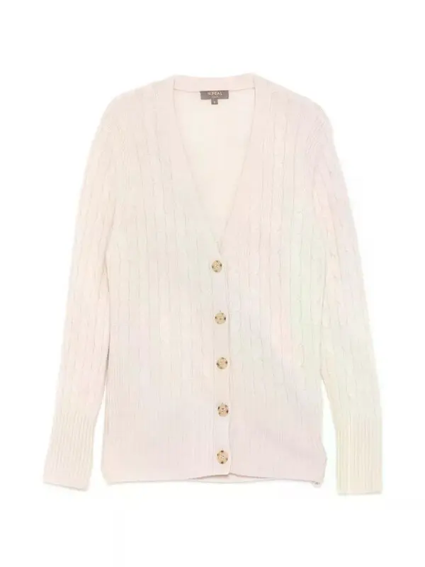 N.peal Cable-knit V-neck Cardigan - Neutrals