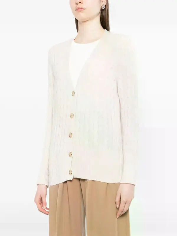N.peal Cable-knit V-neck Cardigan - Neutrals
