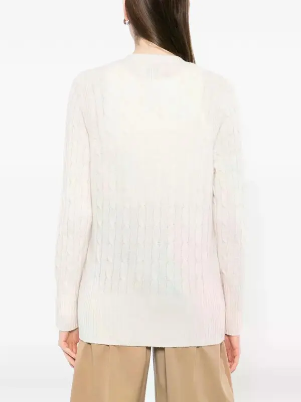 N.peal Cable-knit V-neck Cardigan - Neutrals