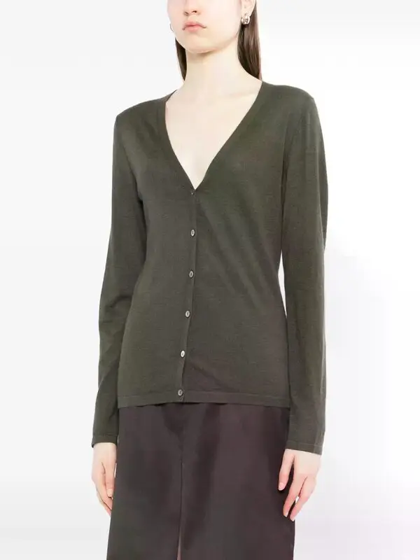 N.peal V-neck Cardigan - Green