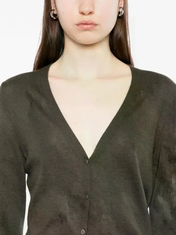 N.peal V-neck Cardigan - Green