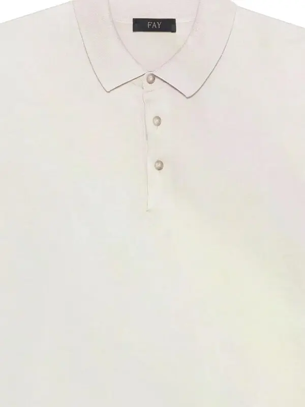 FAY Buttoned Polo Shirt - Neutrals
