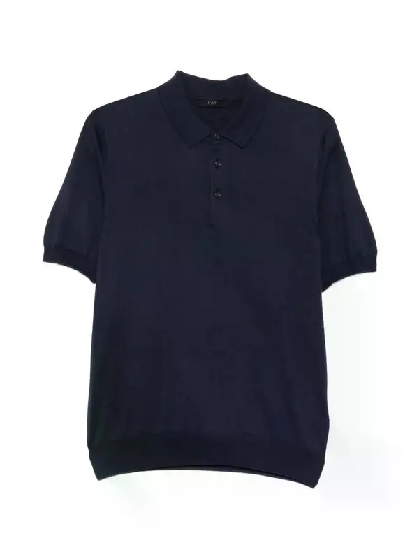 FAY Buttoned Polo Shirt - Blue
