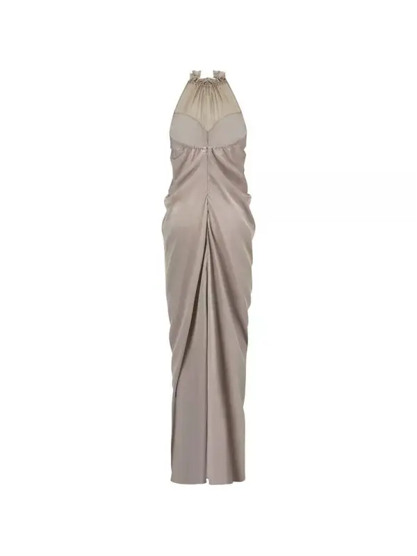 OUDE WAAG Ruched Halterneck Maxi Dress
