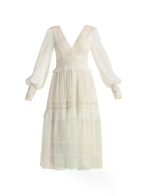 Tadashi Shoji Ruffled Lace Dress