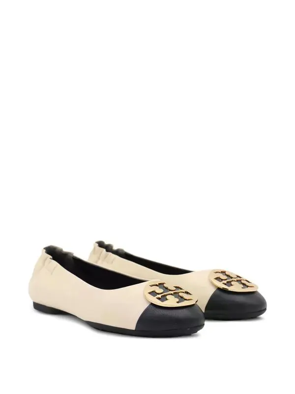 Tory Burch Logo-plaque Ballerinas - Neutrals