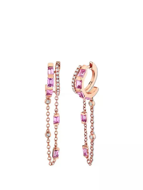 Shay Diamond And Sapphire Earrings - Pink