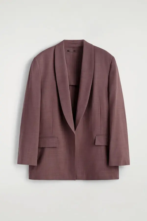 Cos Shawl-collar Wool Blazer - Brown
