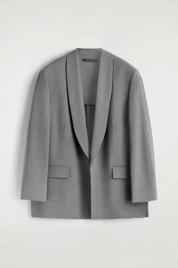 Cos Shawl-collar Wool Blazer - Gray