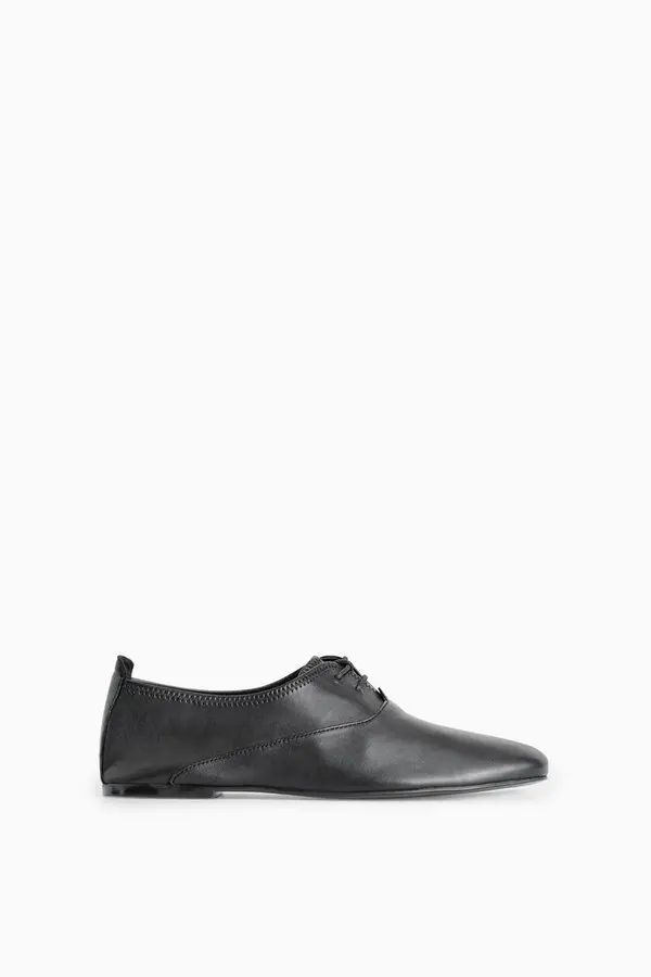 Cos Soft Leather Brogues - Black