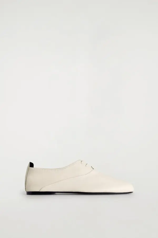 Cos Soft Leather Brogues - Light Beige