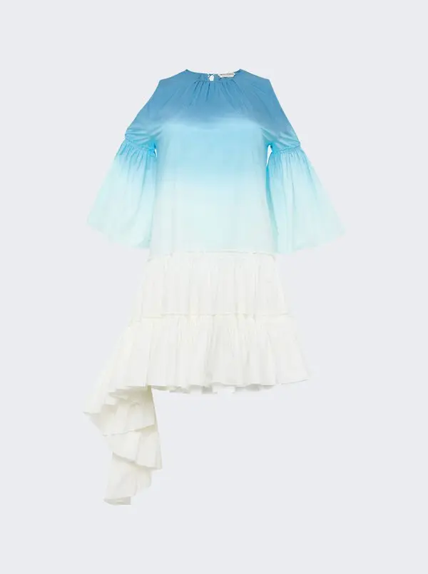 JW Anderson Dip Dye Ruffle Mini Dress - Blue