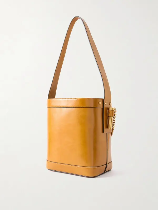 Versace Pivot Small Leather Bucket Bag