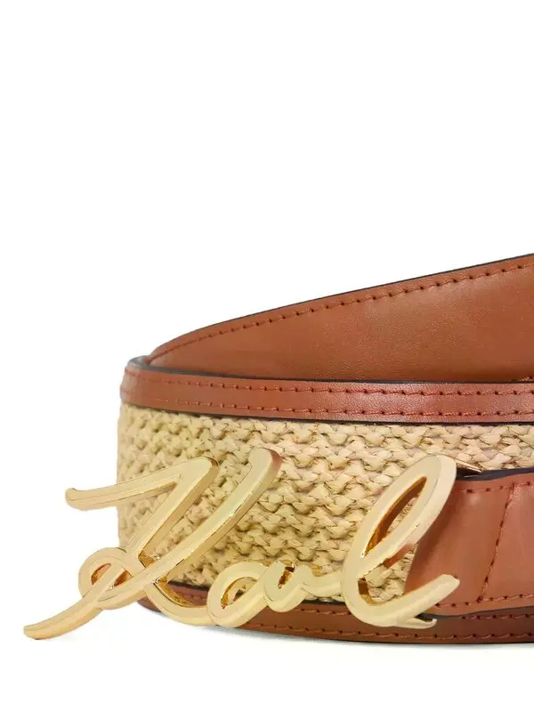 Karl Lagerfeld Medium Belt With Raffia Detailing