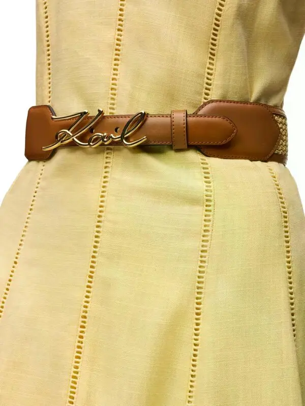 Karl Lagerfeld Medium Belt With Raffia Detailing