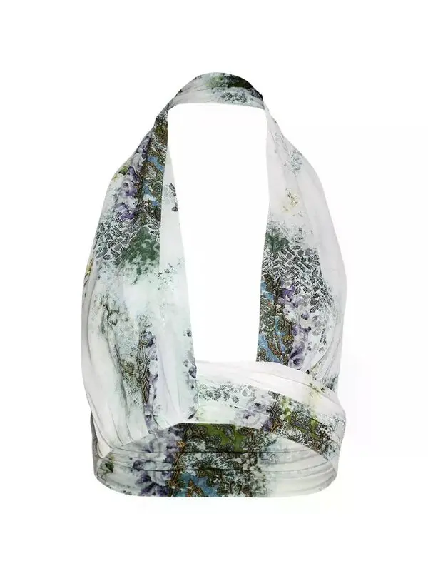 Christopher Esber Absence-print Crop Top