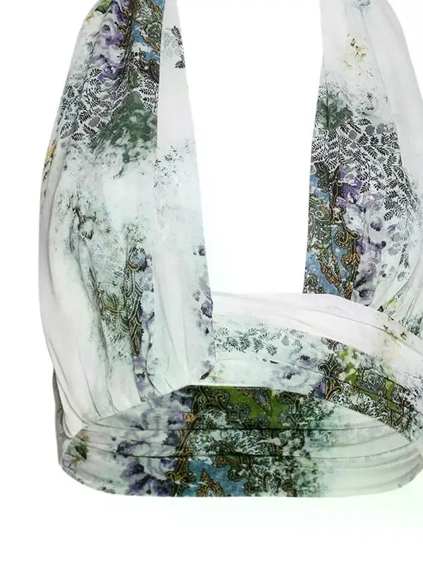 Christopher Esber Absence-print Crop Top