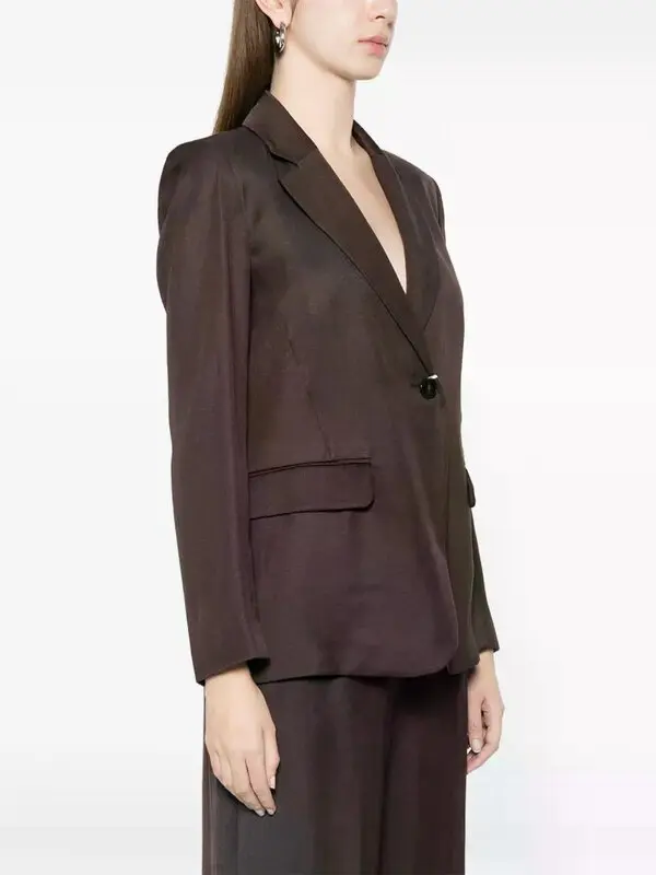 Marella Single-breasted Blazer - Brown
