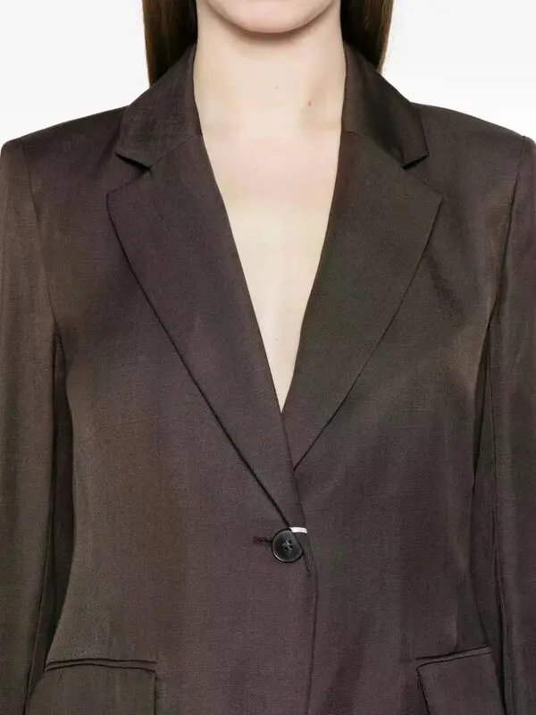 Marella Single-breasted Blazer - Brown