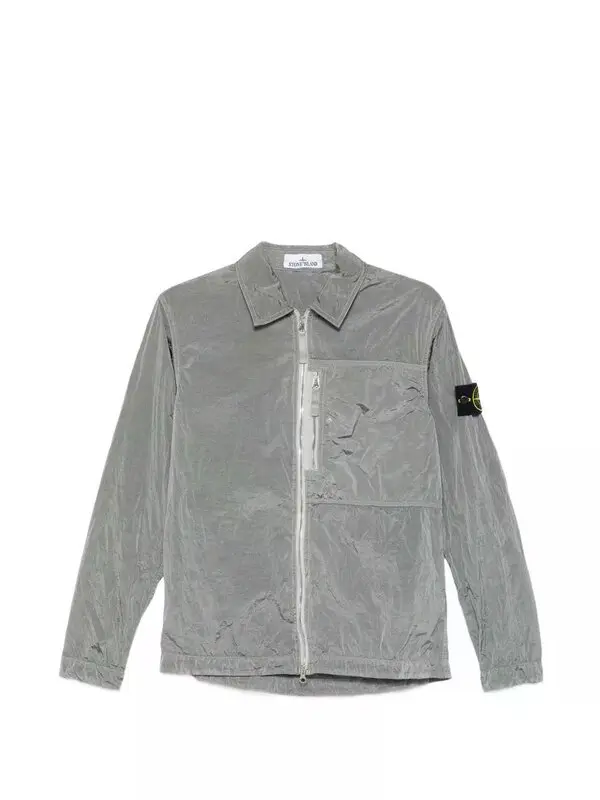 Stone Island Logo-patch Zip-up Jacket - Grey