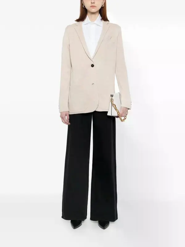 N.peal Notched Lapel Single-breasted Blazer