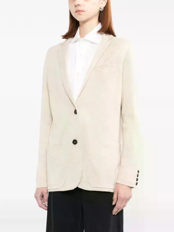 N.peal Notched Lapel Single-breasted Blazer