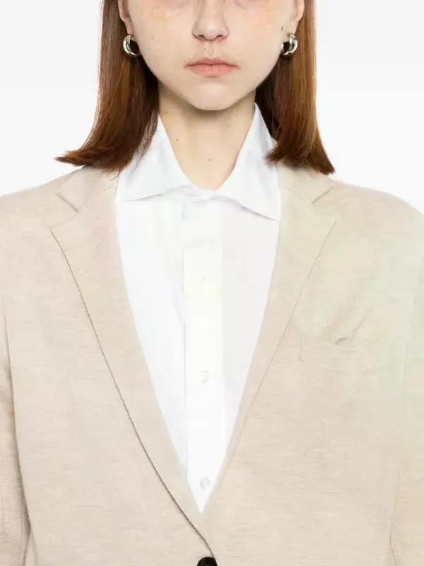 N.peal Notched Lapel Single-breasted Blazer