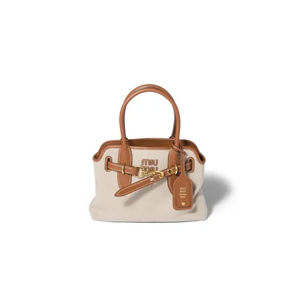 Miu Miu Aventure Canvas And Leather Bag