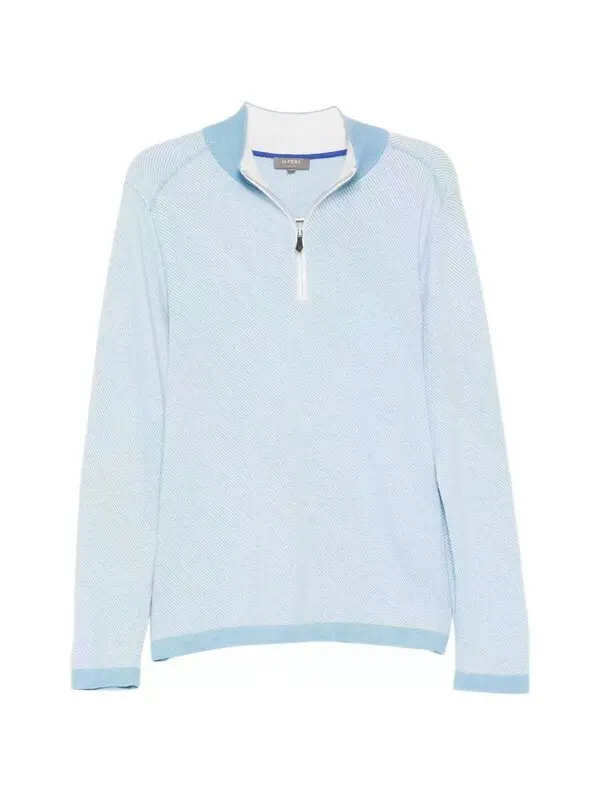 N.peal Salcombe Half Zip Sweater - Blue
