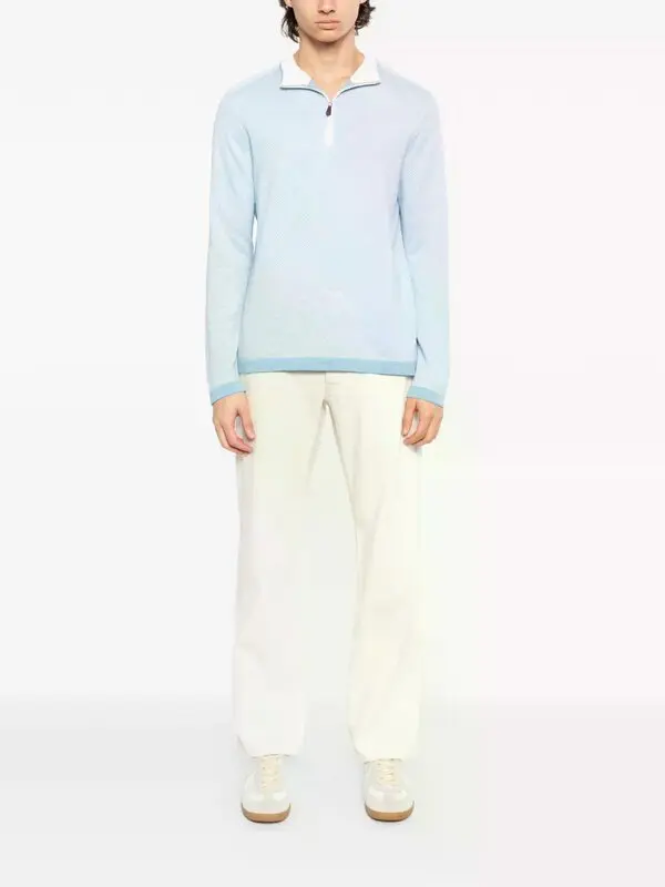 N.peal Salcombe Half Zip Sweater - Blue