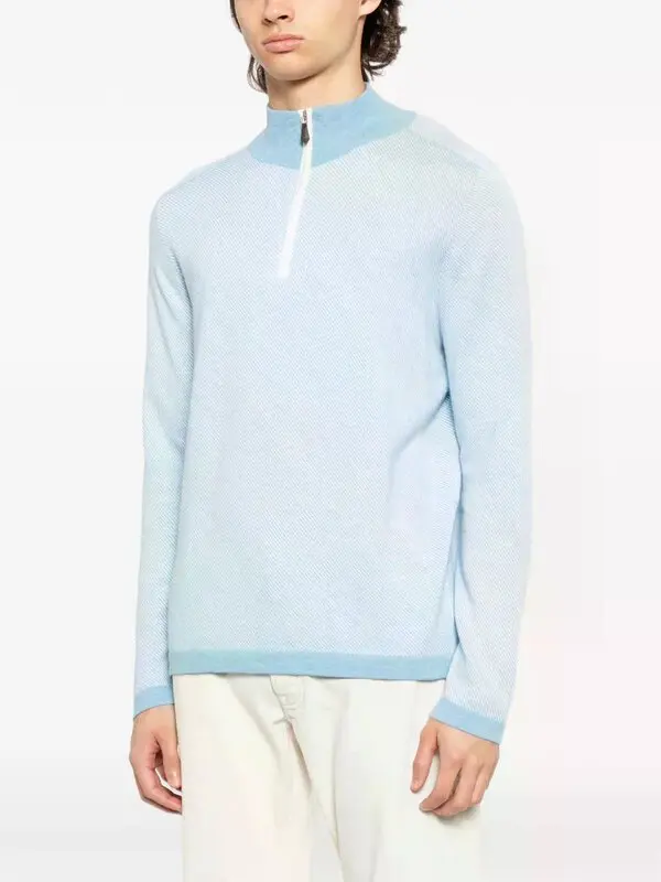 N.peal Salcombe Half Zip Sweater - Blue